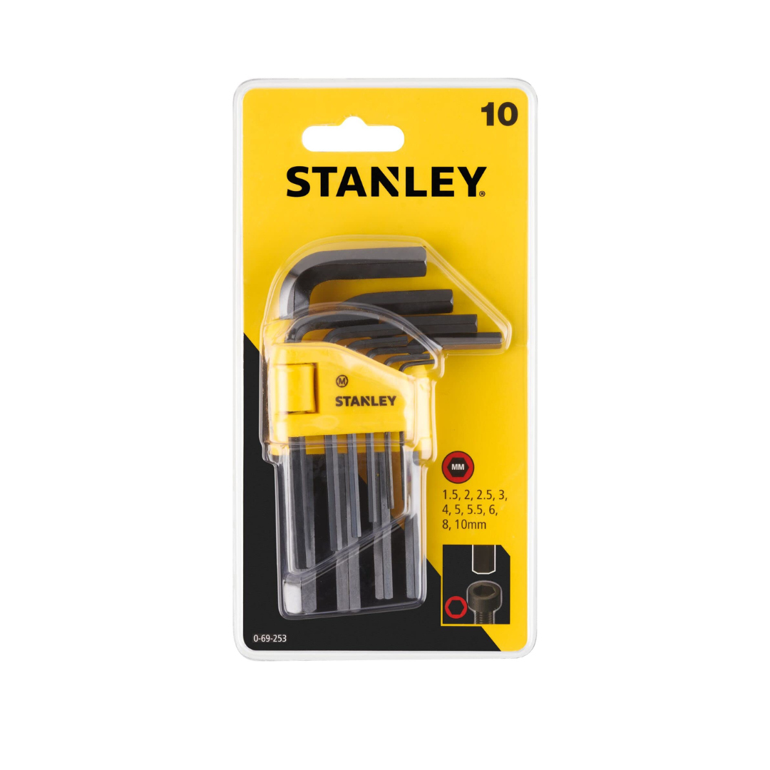 Stanley Straight Male Elbow Hex Key Set 0-69-253 | 10-Piece Metric All ...